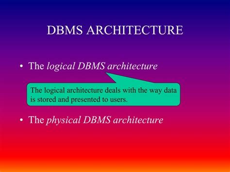 Database Management System Architecture Ppt