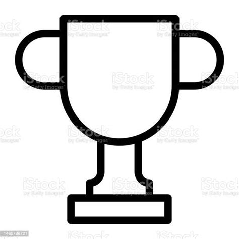 흰색 배경에 윤곽선 아이콘으로 격리된 트로피 컵 업적 상 수상 챔피언 1위에 대한 스톡 벡터 아트 및 기타 이미지 1위 경쟁 금 금속 Istock