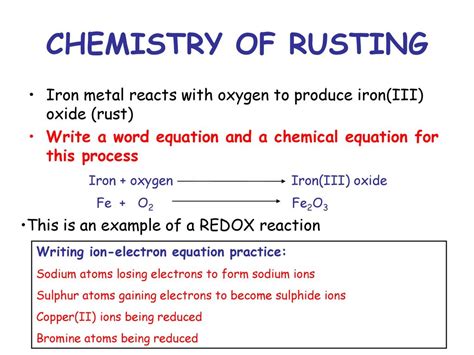 Peerless Word Equation For Rusting Up Board Chemistry Syllabus