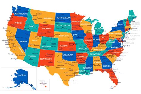 Map Of Usa Political Map With Capitals Printable Us Maps