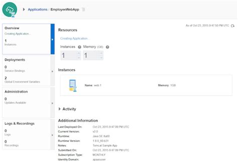 deploying an application to oracle application container cloud service