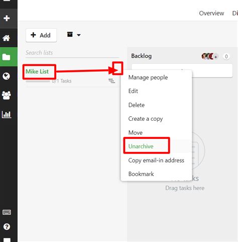 Archiveunarchive Task Lists And Tasks