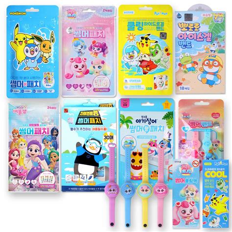 캐릭터모기밴드 썸머 패치 팔찌 기피 퇴치 겔 클립 티몬