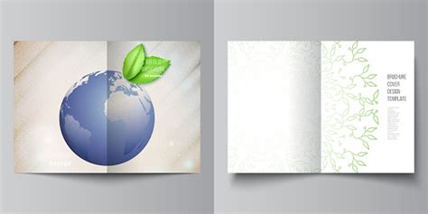 두 개의 A4 포맷 커버 모형 디자인 템플릿의 벡터 레이아웃은 이중 브로셔 전단지 커버 디자인 책 디자인 브로셔 커버용입니다