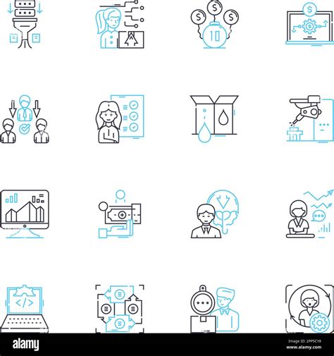 Project Coordination Linear Icons Set Planning Organization