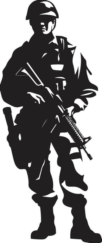 Defensive Protector Black Soldier Icon Militant Vigilance Armyman Vector Design 36346342 Vector