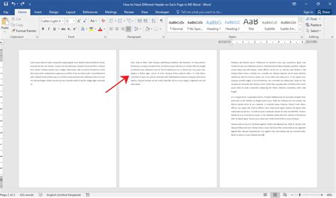 how to have different header for each page in ms word officebeginner