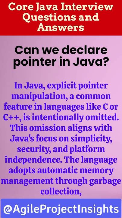 Can We Declare Pointer In Java Youtube