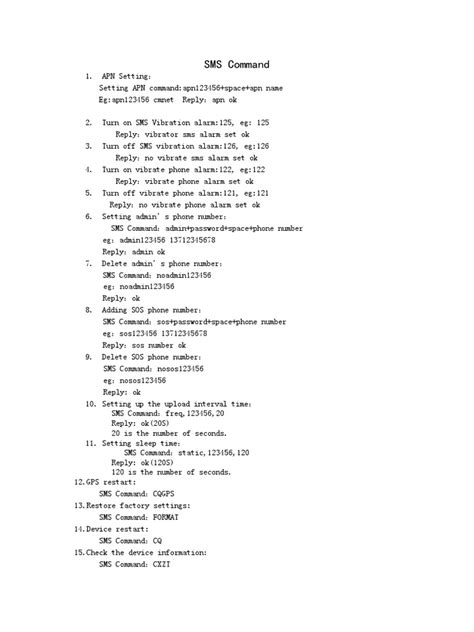 Gt23 Gps Sms Commands 2019 Pdf