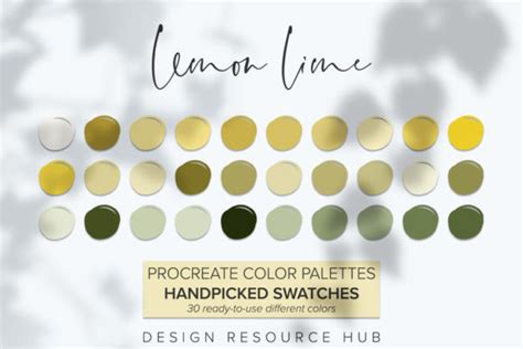 Procreate Color Palette Lemon Lime Graphic By Design Resource Hub Creative Fabrica