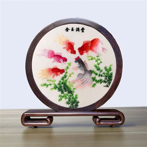 刺繡畫 手工繡 藝術畫 蘇繡成品擺件純手工刺繡畫屏風禮雙面繡實木臺屏桌面裝飾 蝦皮購物