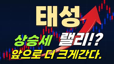 태성 주가전망 긴급속보 상승세 랠리 앞으로 더 크게간다 Youtube