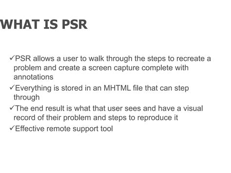 Problem Step Recorder PPTX