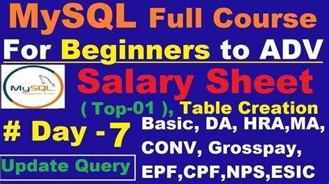 Mysql Salary Sheet Preparation Day 1 How To Prepared Salary Sheet In Mysql Workbench 80 Ce