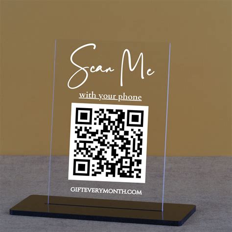 Custom Business QR Code Acrylic Stand Personalized UV Printed Sign For Website Promotion Etsy