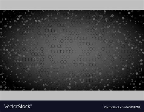 Abstract Black Background Grey Hexagon Pattern Vector Image
