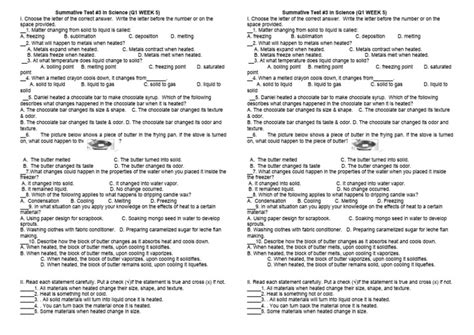 Science Week 5 Quiz Pdf Freezing Melting Point