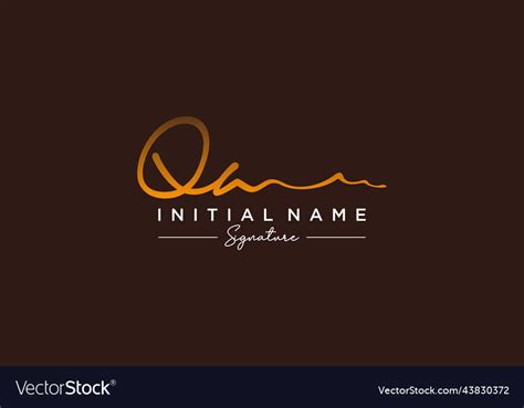 initial qa signature logo template hand drawn vector image