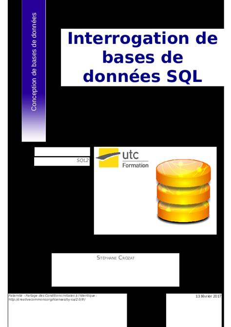 Cours Et Exercices Interrogation De Bases De Données Sql Coursinfopdf Com