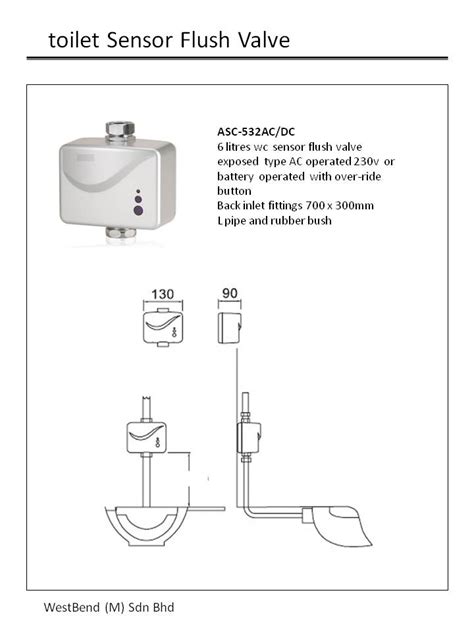 WestBend M Sdn Bhd Wc Sensor Flush Valve
