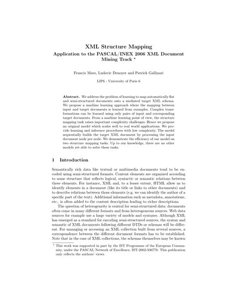 PDF XML Structure Mapping