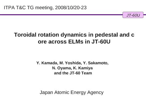 Ppt Toroidal Rotation Dynamics In Pedestal And Core Across Elms In Jt 60u Dokumentips