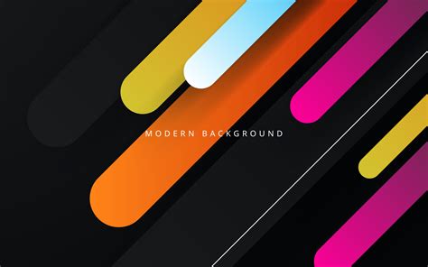 Abstract Black With Colorful Rounded Overlap Shape Decoration Background Eps10 Vector 12261449