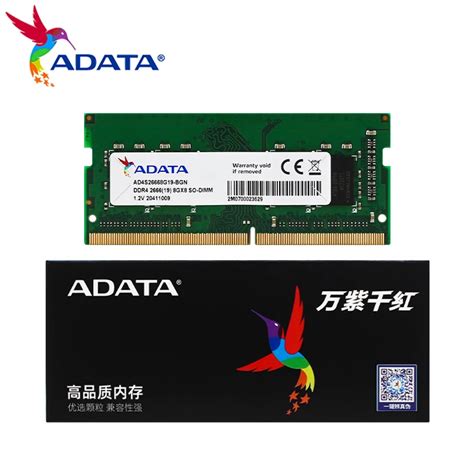 100 오리지널 Adata Ddr4 Ram 노트북 메모리 8gb 16gb 2666mhz So Dimm 메모리 Ram Ddr4
