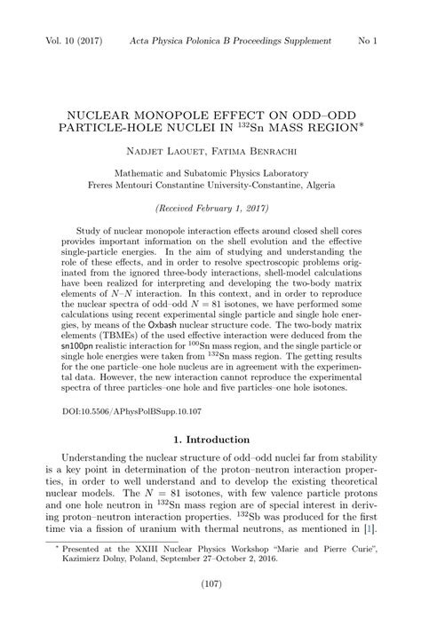 pdf nuclear monopole effect on odd odd particle hole nuclei in