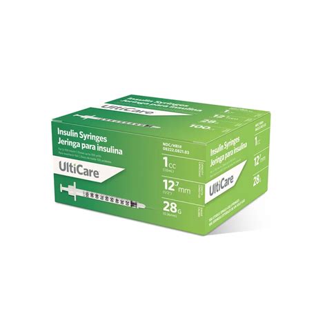 Ulticare U 100 Insulin Syringes 1cc 28g X 127mm 12 100ct Box