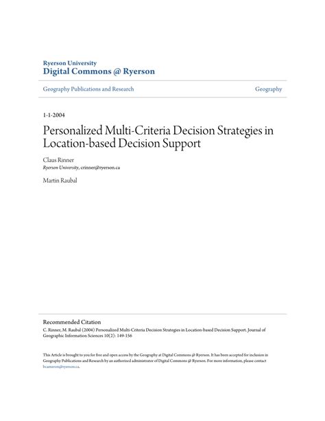 pdf personalized multi criteria decision strategies in location based