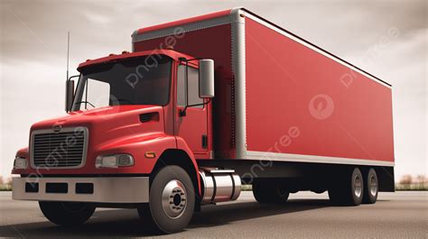 흰색 상자가 있는 빨간색 세미 트럭의 이미지 움직이는 트럭 사진 배경 일러스트 및 사진 무료 다운로드 Pngtree