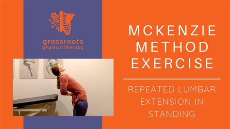 Mckenzie Method Exercise Repeated Lumbar Extension In Standing Youtube