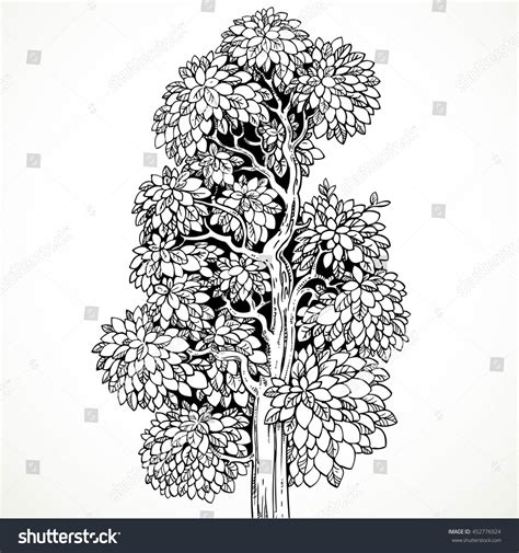 Graphically Drawing Black Ink Tree Isolated Stock Vector Royalty Free 452776924 Shutterstock