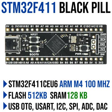 Stm32f411 Black Pill Board 100mhz 128k Ram Micro Robotics