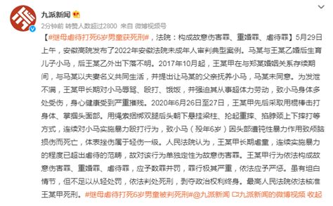 继母虐待打死 岁男童获死刑法院构成故意伤害罪重婚罪虐待罪 王某甲 马某 行为