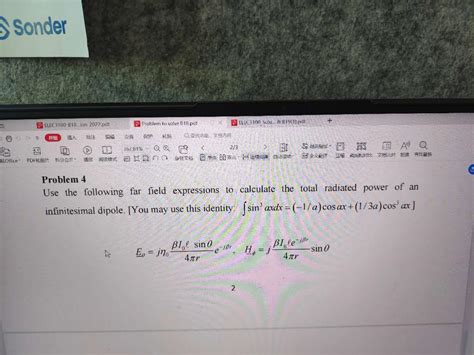 Problem 4 Use The Following Far Field Expressions To Chegg Com