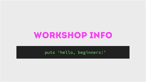 ruby basics ruby in 100 minutes or less speaker deck