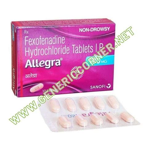 Allegra 180mg Fexofenadine Generic Corner