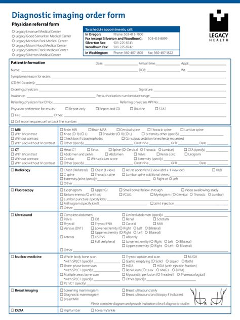 Legacy Imaging Order Form Fill Online Printable Fillable Blank Pdffiller