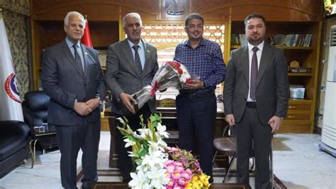 President Of Karbala University Congratulates The Director Of Karbala Sewerage Directorate