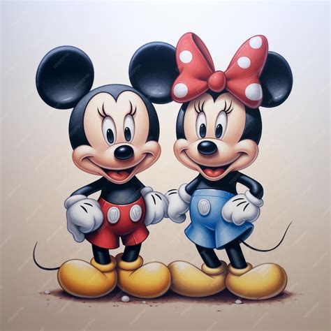 Premium Ai Image Mickey Mouse And Mini Mouse