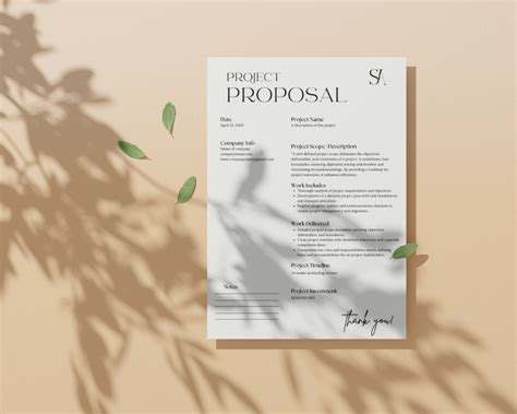 Minimal 1 Page Simple Proposal Template Basic Job Estimate Professional Proposal Modern Canva