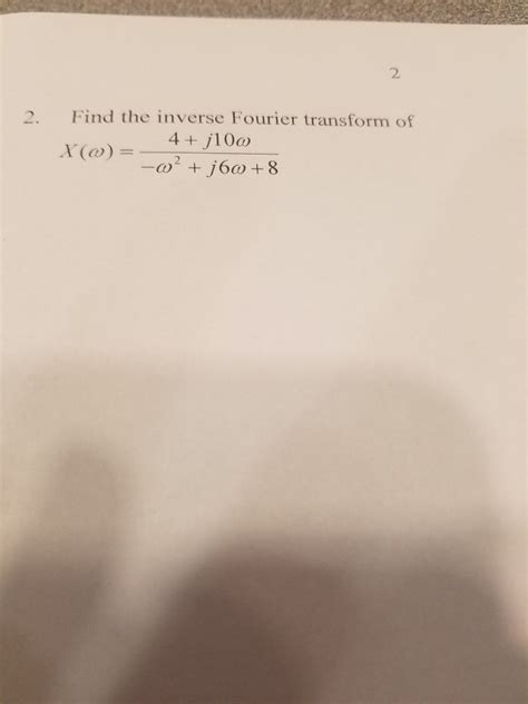 Solved Find The Inverse Fourier Transform Of Chegg