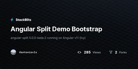 Angular Split Demo Bootstrap Stackblitz
