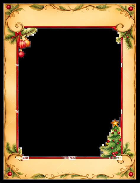 圣诞框架 带有绿色和红色边框的圣诞框架， 花瓣网