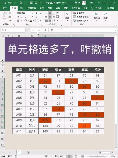 excel教程 用ctrl键选择多个不连续区域，不小心多选了区域，如何撤销哪 度小视