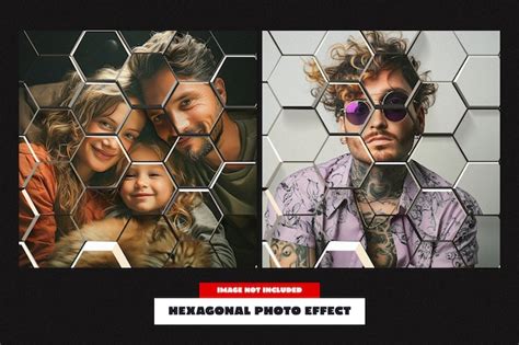 Premium Psd Hexagonal Photo Effect For Square