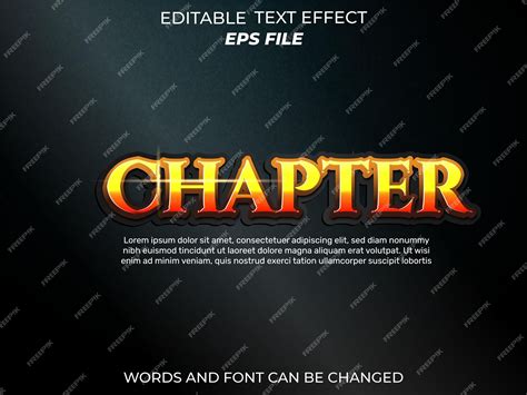 Premium Vector | Chapter text effect font editable typography 3d text vector template