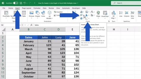 How To Create A Line Graph In Excel With Multiple Lines Easyclick